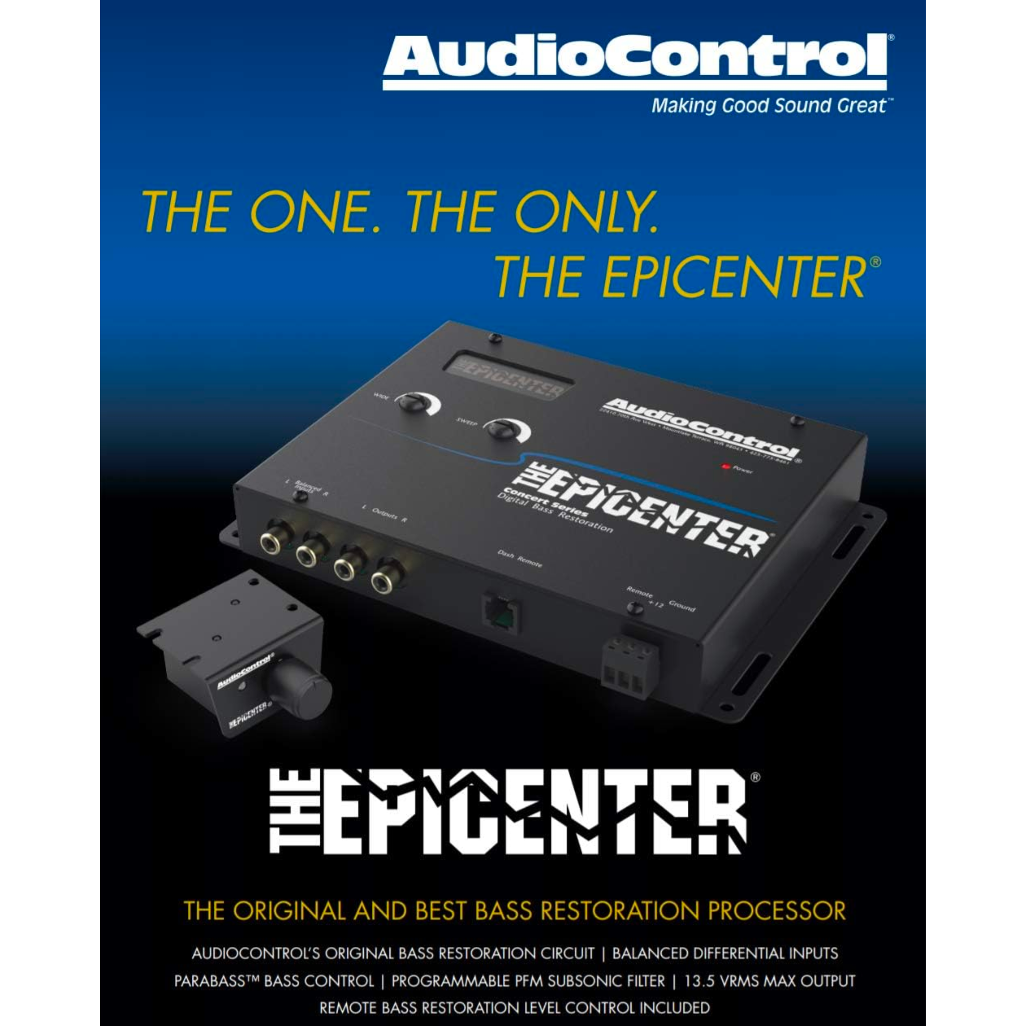 AudioControl Epicenter Bass Restoration Processor with Remote (Black ...